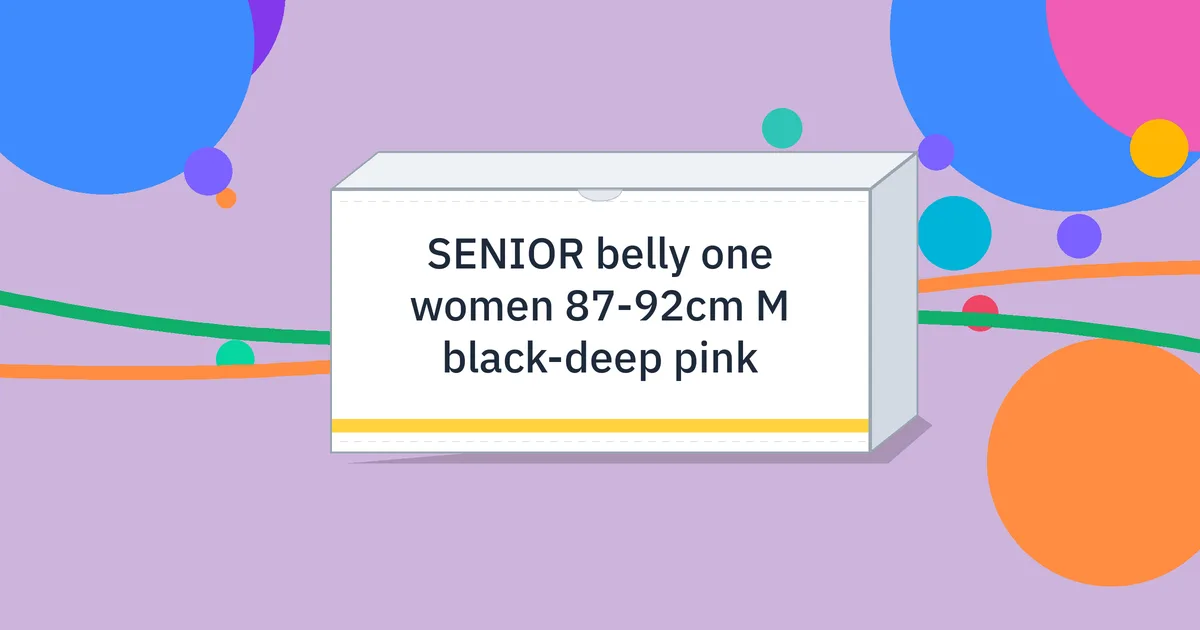 Symbolbild: Packung mit der Aufschrift SENIOR belly one women 87-92cm M black-deep pink (PZN 13513480) – Verfügbarkeit und Bezug in Apotheken in Frankfurt am Main