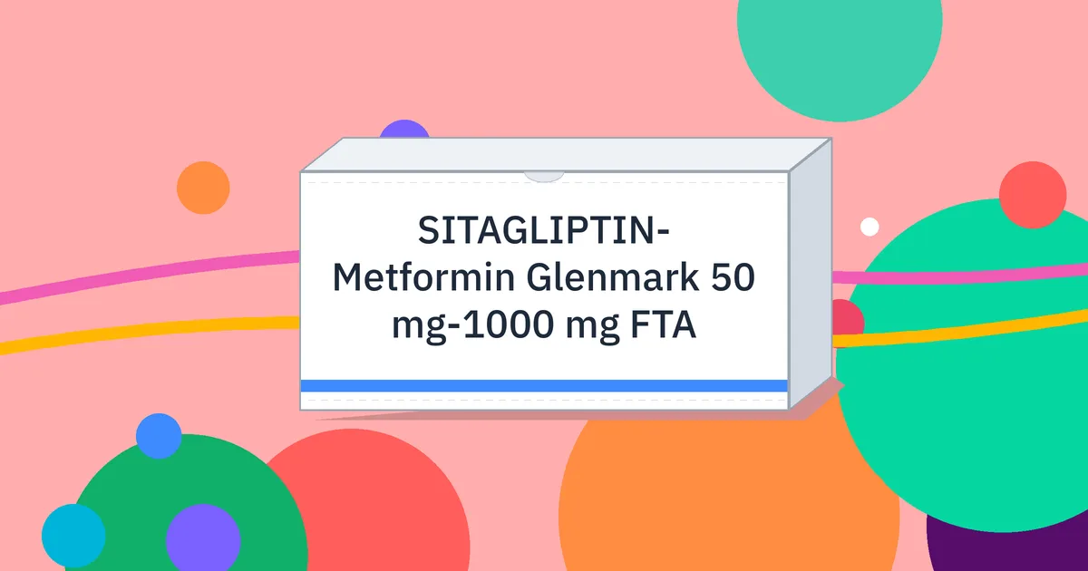 Symbolbild: Packung mit der Aufschrift SITAGLIPTIN-Metformin Glenmark 50 mg-1000 mg FTA (PZN 18109625) – Verfügbarkeit und Bezug in Apotheken in Frankfurt am Main