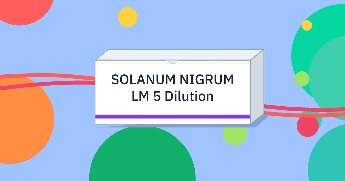 Symbolbild: Packung mit der Aufschrift SOLANUM NIGRUM LM 5 Dilution (PZN 13192774) – Verfügbarkeit und Bezug in Apotheken in Frankfurt am Main