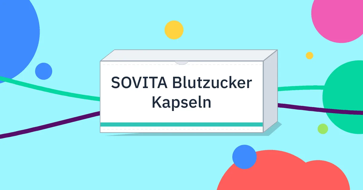 Symbolbild: Packung mit der Aufschrift SOVITA Blutzucker Kapseln (PZN 14177831) – Verfügbarkeit und Bezug in Apotheken in Frankfurt am Main