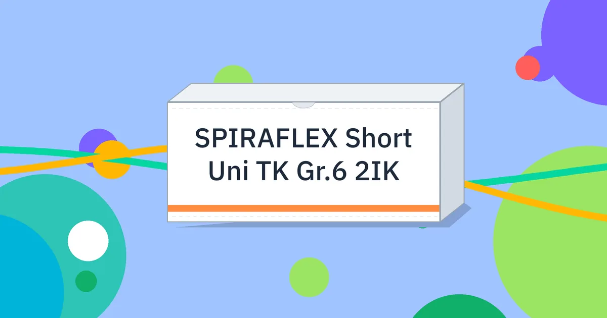 Symbolbild: Packung mit der Aufschrift SPIRAFLEX Short Uni TK Gr.6 2IK (PZN 14002764) – Verfügbarkeit und Bezug in Apotheken in Frankfurt am Main