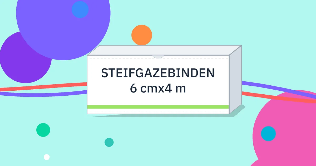 Symbolbild: Packung mit der Aufschrift STEIFGAZEBINDEN 6 cmx4 m (PZN 01720860) – Verfügbarkeit und Bezug in Apotheken in Frankfurt am Main