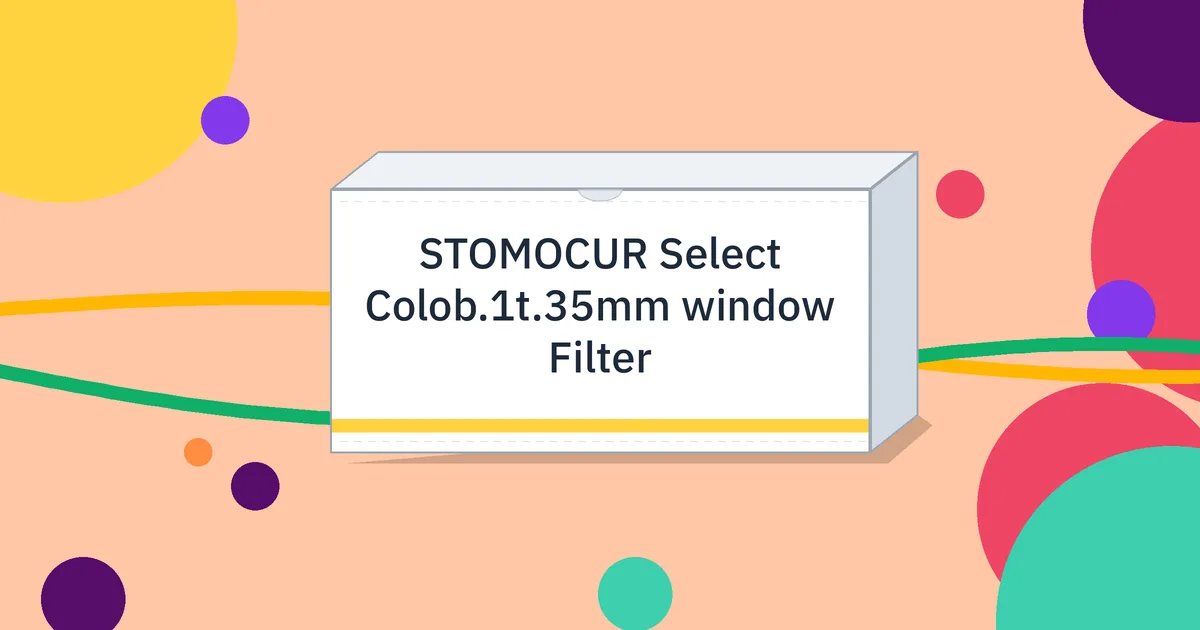 Symbolbild: Packung mit der Aufschrift STOMOCUR Select Colob.1t.35mm window Filter (PZN 18239138) – Verfügbarkeit und Bezug in Apotheken in Frankfurt am Main