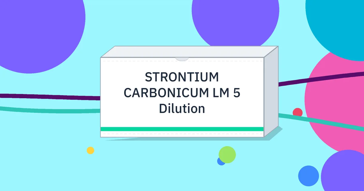 Symbolbild: Packung mit der Aufschrift STRONTIUM CARBONICUM LM 5 Dilution (PZN 13203070) – Verfügbarkeit und Bezug in Apotheken in Frankfurt am Main