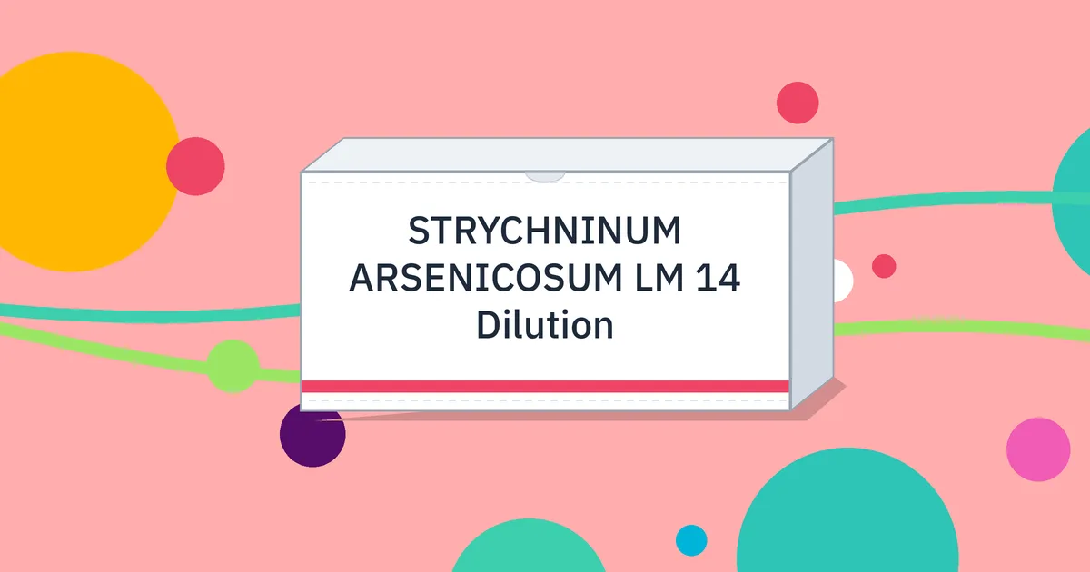 Symbolbild: Packung mit der Aufschrift STRYCHNINUM ARSENICOSUM LM 14 Dilution (PZN 13205815) – Verfügbarkeit und Bezug in Apotheken in Frankfurt am Main