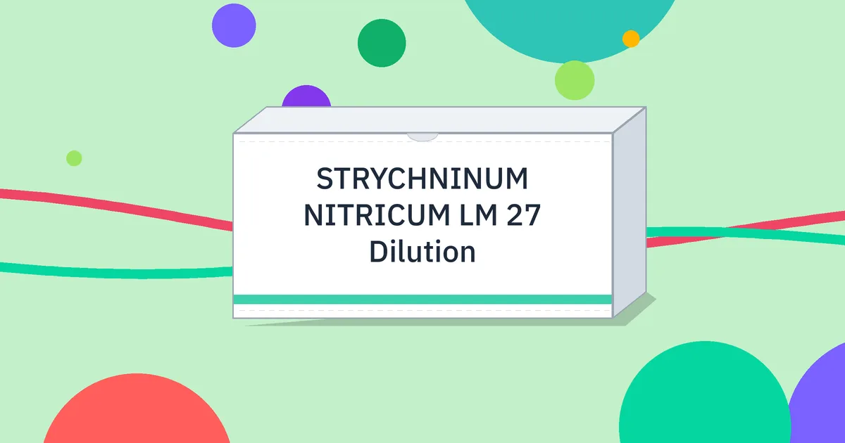 Symbolbild: Packung mit der Aufschrift STRYCHNINUM NITRICUM LM 27 Dilution (PZN 13206915) – Verfügbarkeit und Bezug in Apotheken in Frankfurt am Main