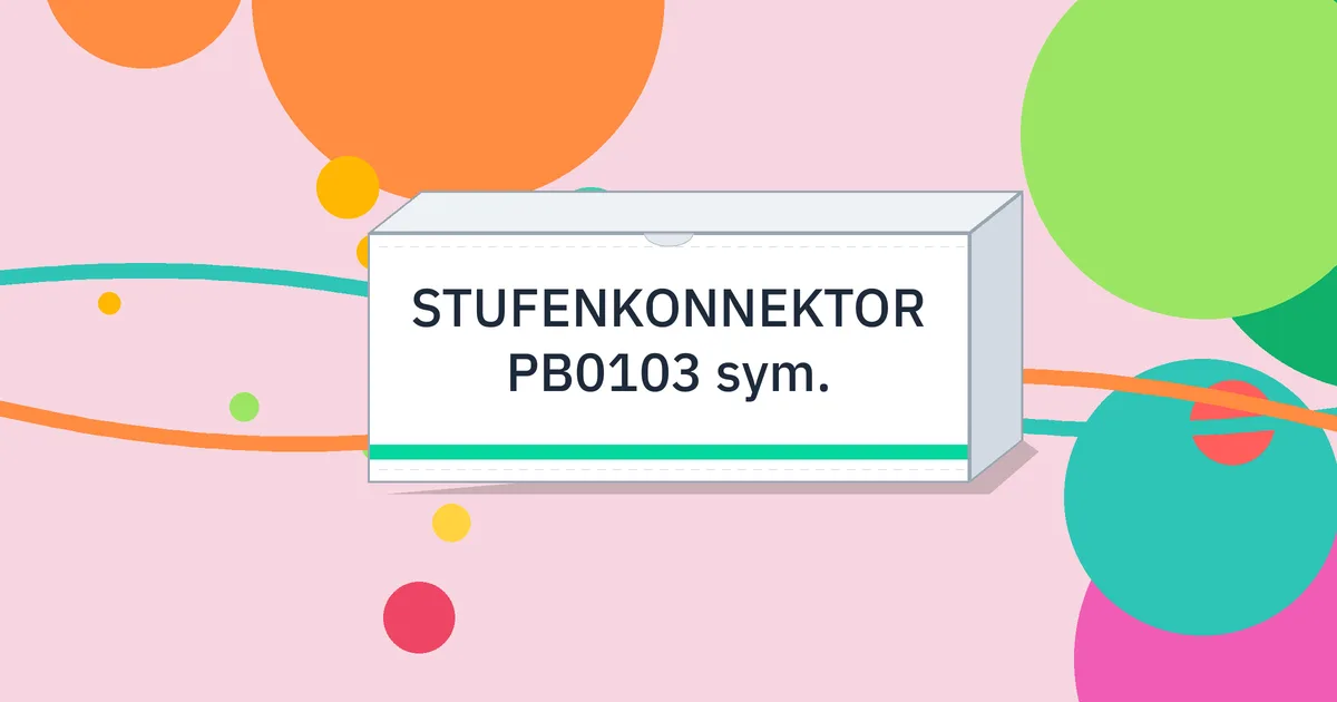 Symbolbild: Packung mit der Aufschrift STUFENKONNEKTOR PB0103 sym. (PZN 00502612) – Verfügbarkeit und Bezug in Apotheken in Frankfurt am Main