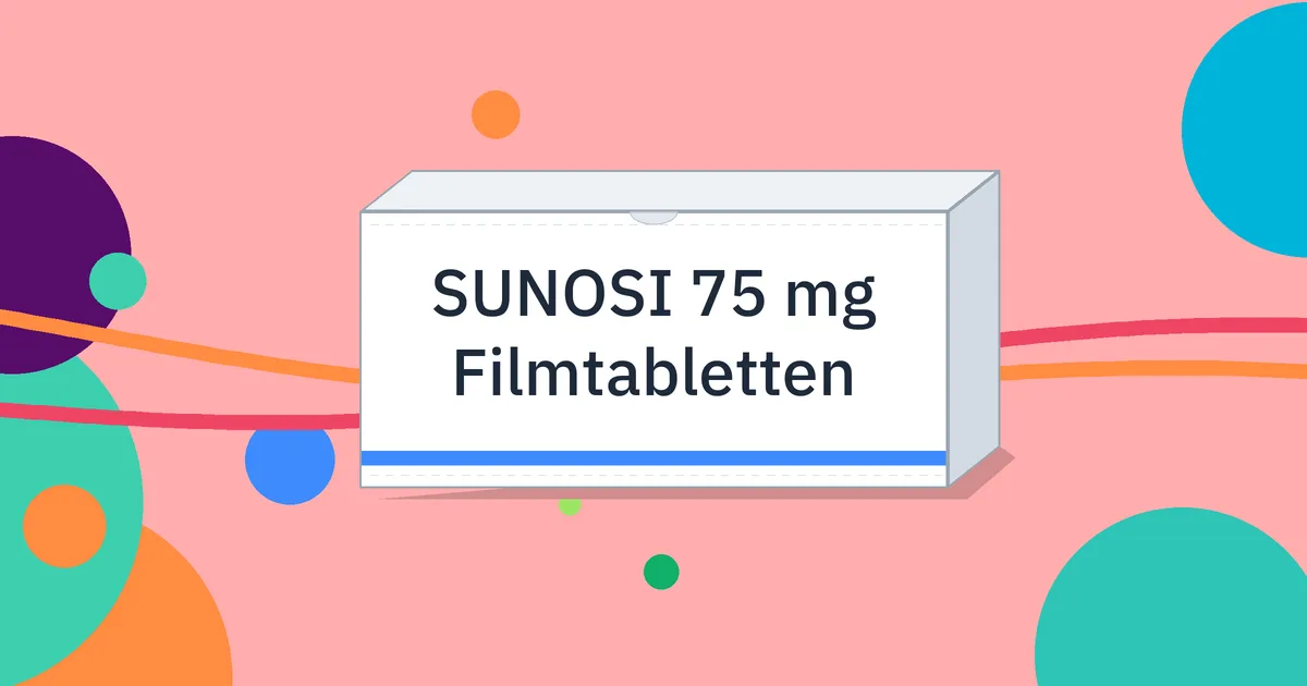 Symbolbild: Packung mit der Aufschrift SUNOSI 75 mg Filmtabletten (PZN 17560335) – Verfügbarkeit und Bezug in Apotheken in Frankfurt am Main