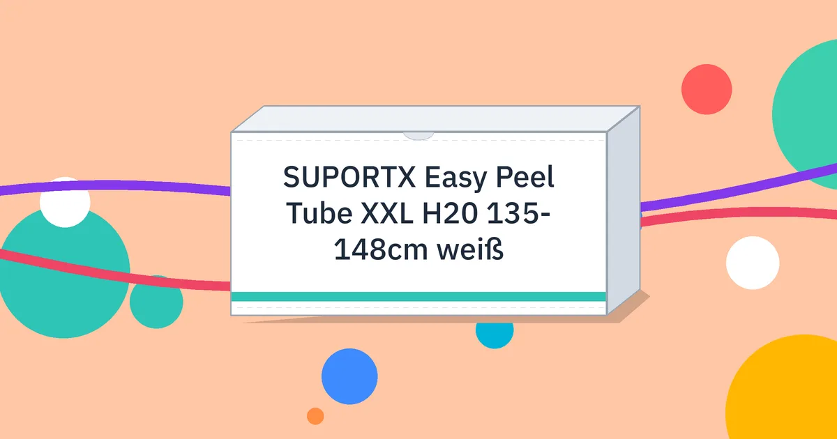 Symbolbild: Packung mit der Aufschrift SUPORTX Easy Peel Tube XXL H20 135-148cm weiß (PZN 14383447) – Verfügbarkeit und Bezug in Apotheken in Frankfurt am Main
