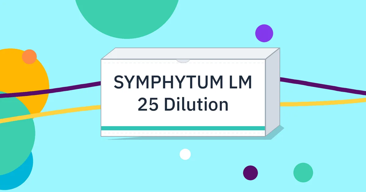 Symbolbild: Packung mit der Aufschrift SYMPHYTUM LM 25 Dilution (PZN 13211856) – Verfügbarkeit und Bezug in Apotheken in Frankfurt am Main