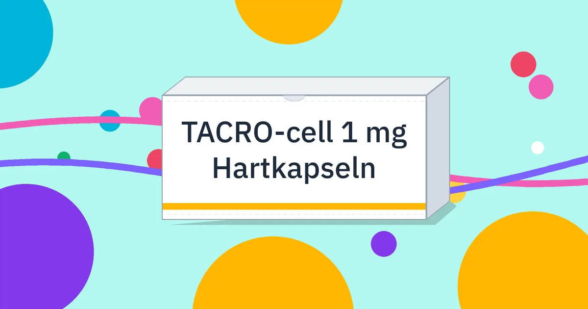Symbolbild: Packung mit der Aufschrift TACRO-cell 1 mg Hartkapseln (PZN 06906977) – Verfügbarkeit und Bezug in Apotheken in Frankfurt am Main