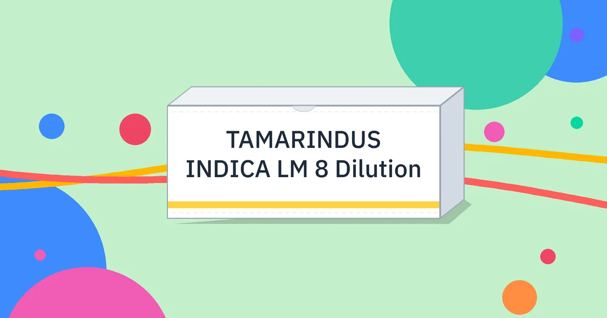Symbolbild: Packung mit der Aufschrift TAMARINDUS INDICA LM 8 Dilution (PZN 13686306) – Verfügbarkeit und Bezug in Apotheken in Frankfurt am Main
