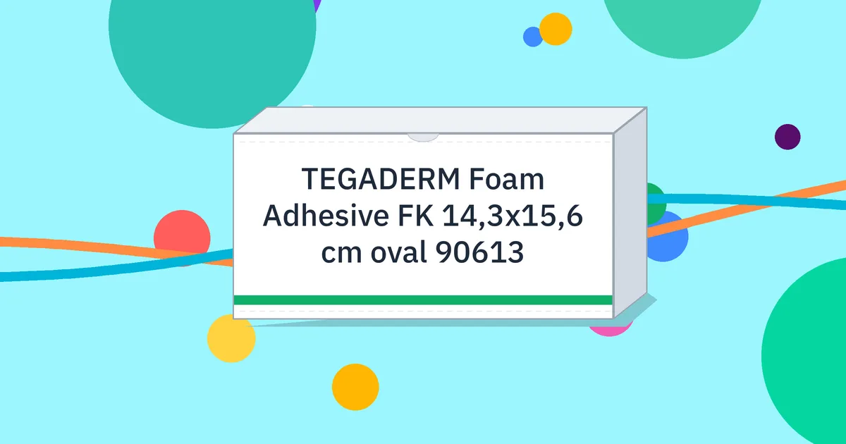 Symbolbild: Packung mit der Aufschrift TEGADERM Foam Adhesive FK 14,3x15,6 cm oval 90613 (PZN 16595449) – Verfügbarkeit und Bezug in Apotheken in Frankfurt am Main
