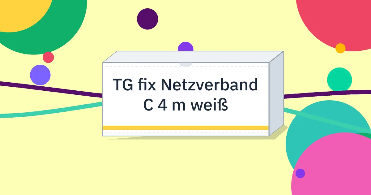 Symbolbild: Packung mit der Aufschrift TG fix Netzverband C 4 m weiß (PZN 12589653) – Verfügbarkeit und Bezug in Apotheken in Frankfurt am Main