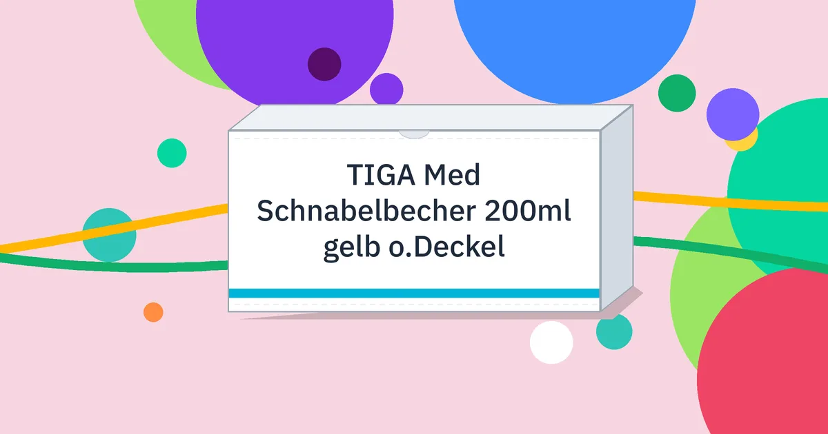Symbolbild: Packung mit der Aufschrift TIGA Med Schnabelbecher 200ml gelb o.Deckel (PZN 06839175) – Verfügbarkeit und Bezug in Apotheken in Frankfurt am Main