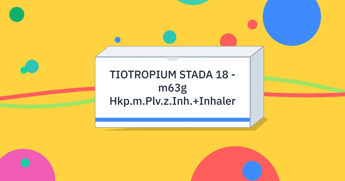 Symbolbild: Packung mit der Aufschrift TIOTROPIUM STADA 18 -m63g Hkp.m.Plv.z.Inh.+Inhaler (PZN 19342803) – Verfügbarkeit und Bezug in Apotheken in Frankfurt am Main