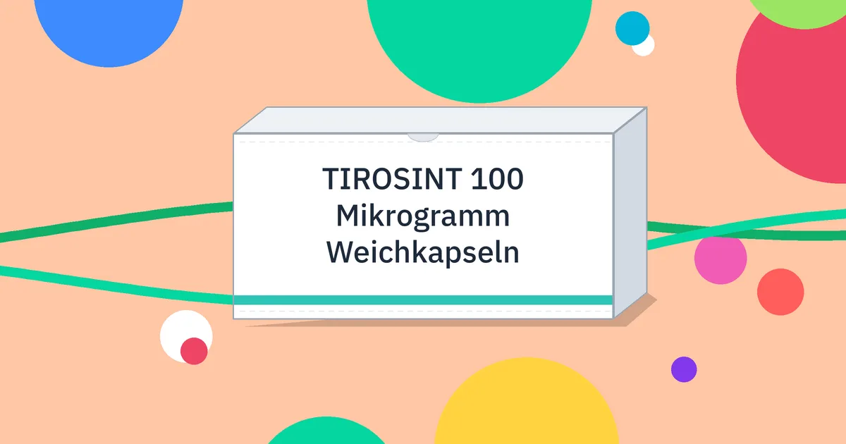 Symbolbild: Packung mit der Aufschrift TIROSINT 100 Mikrogramm Weichkapseln (PZN 16499438) – Verfügbarkeit und Bezug in Apotheken in Frankfurt am Main