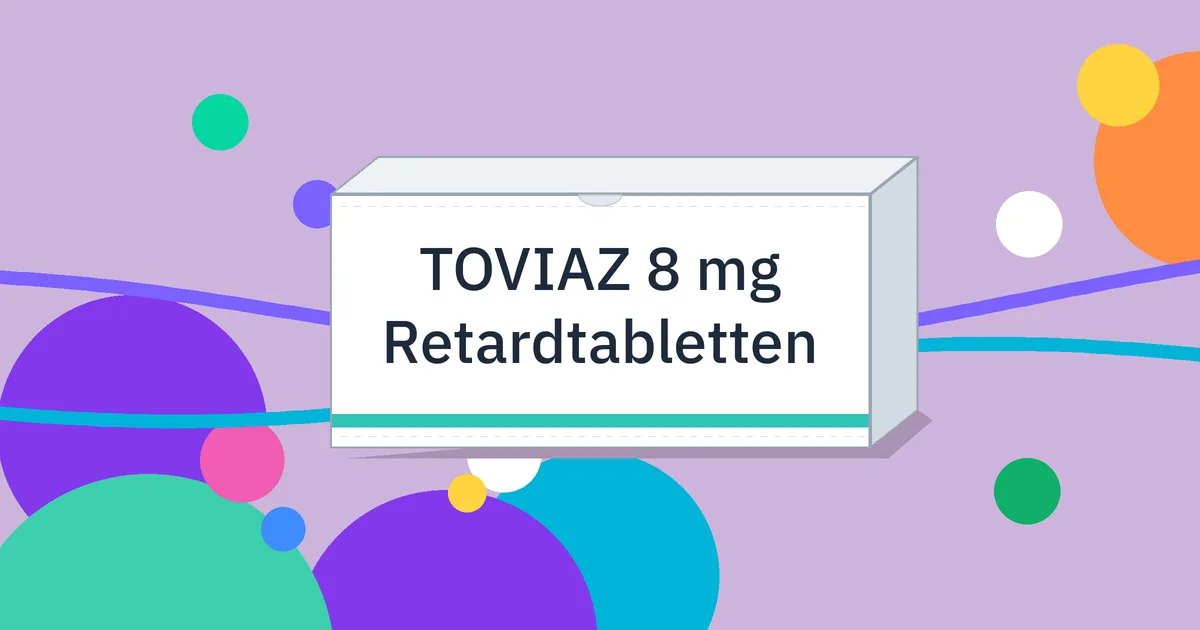 Symbolbild: Packung mit der Aufschrift TOVIAZ 8 mg Retardtabletten (PZN 09442509) – Verfügbarkeit und Bezug in Apotheken in Frankfurt am Main