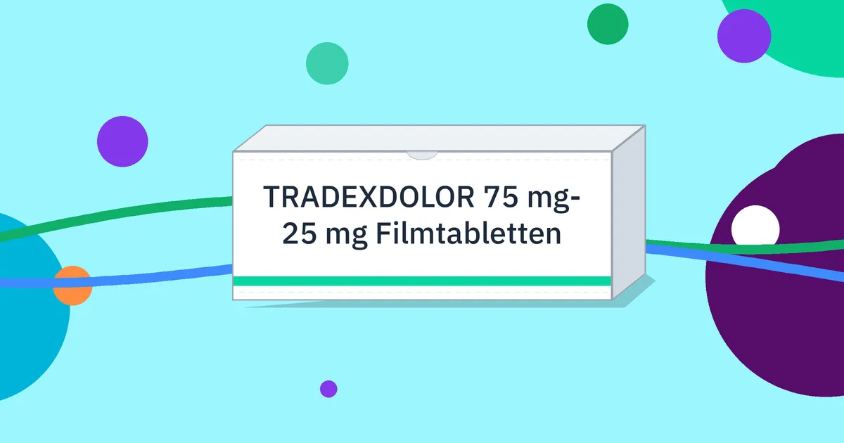 Symbolbild: Packung mit der Aufschrift TRADEXDOLOR 75 mg-25 mg Filmtabletten (PZN 20177367) – Verfügbarkeit und Bezug in Apotheken in Frankfurt am Main
