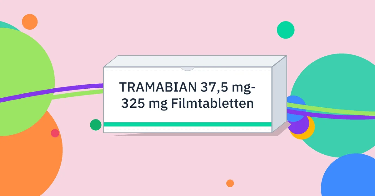 Symbolbild: Packung mit der Aufschrift TRAMABIAN 37,5 mg-325 mg Filmtabletten (PZN 11111116) – Verfügbarkeit und Bezug in Apotheken in Frankfurt am Main