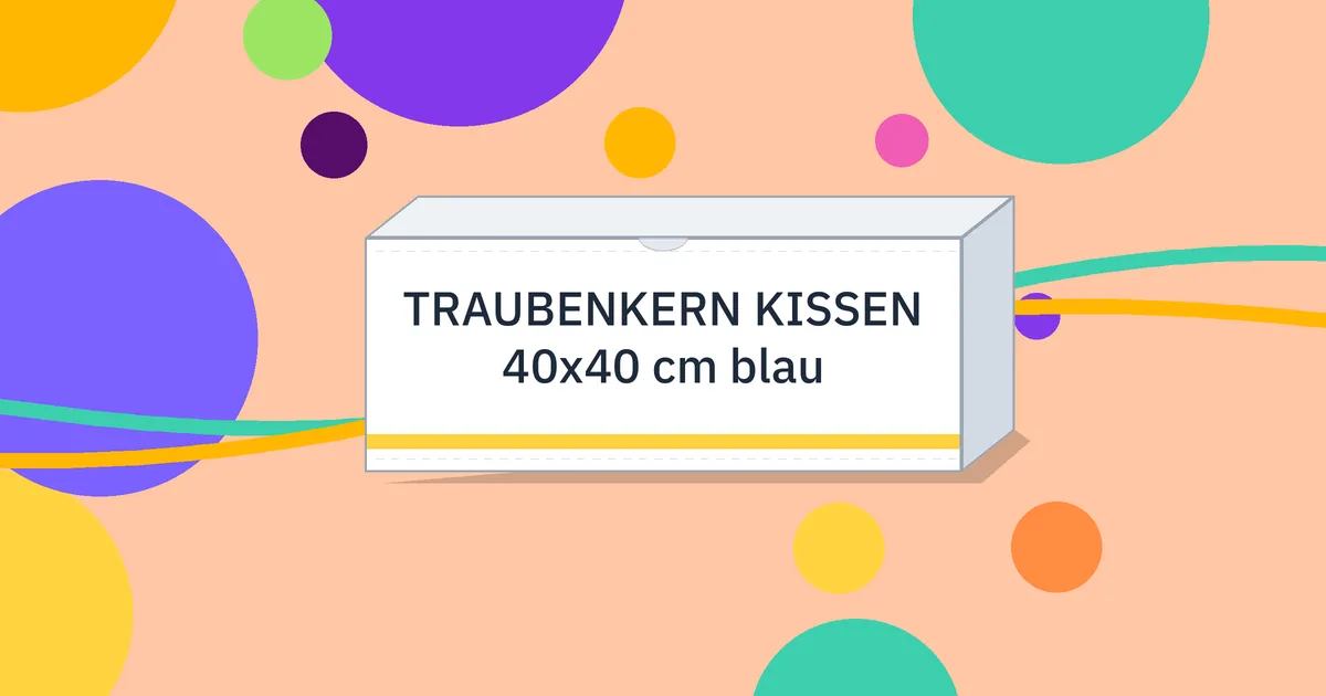 Symbolbild: Packung mit der Aufschrift TRAUBENKERN KISSEN 40x40 cm blau (PZN 02762754) – Verfügbarkeit und Bezug in Apotheken in Frankfurt am Main