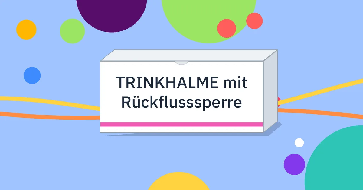 Symbolbild: Packung mit der Aufschrift TRINKHALME mit Rückflusssperre (PZN 10852968) – Verfügbarkeit und Bezug in Apotheken in Frankfurt am Main