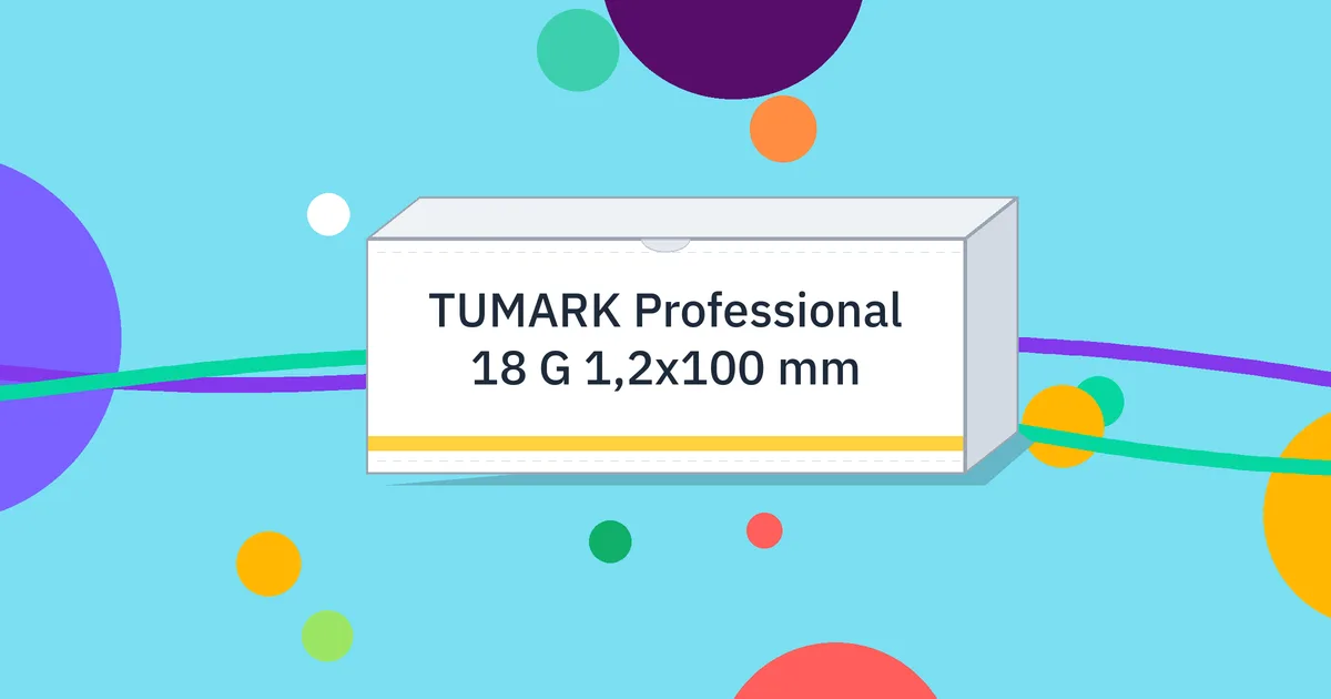 Symbolbild: Packung mit der Aufschrift TUMARK Professional 18 G 1,2x100 mm (PZN 20085984) – Verfügbarkeit und Bezug in Apotheken in Frankfurt am Main