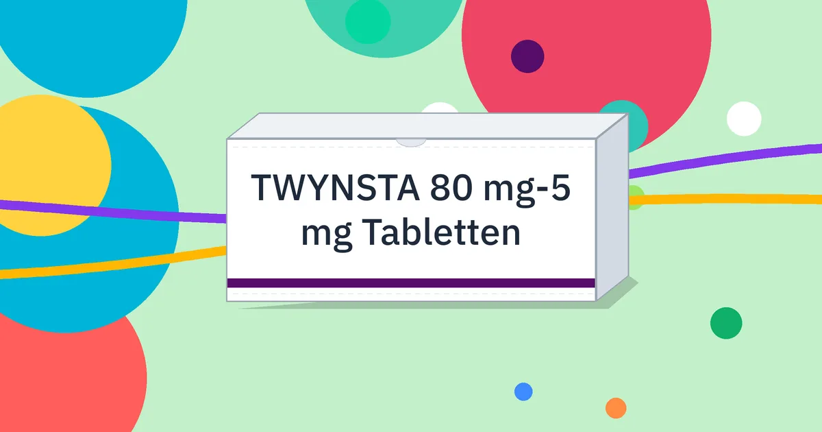 Symbolbild: Packung mit der Aufschrift TWYNSTA 80 mg-5 mg Tabletten (PZN 09094907) – Verfügbarkeit und Bezug in Apotheken in Frankfurt am Main