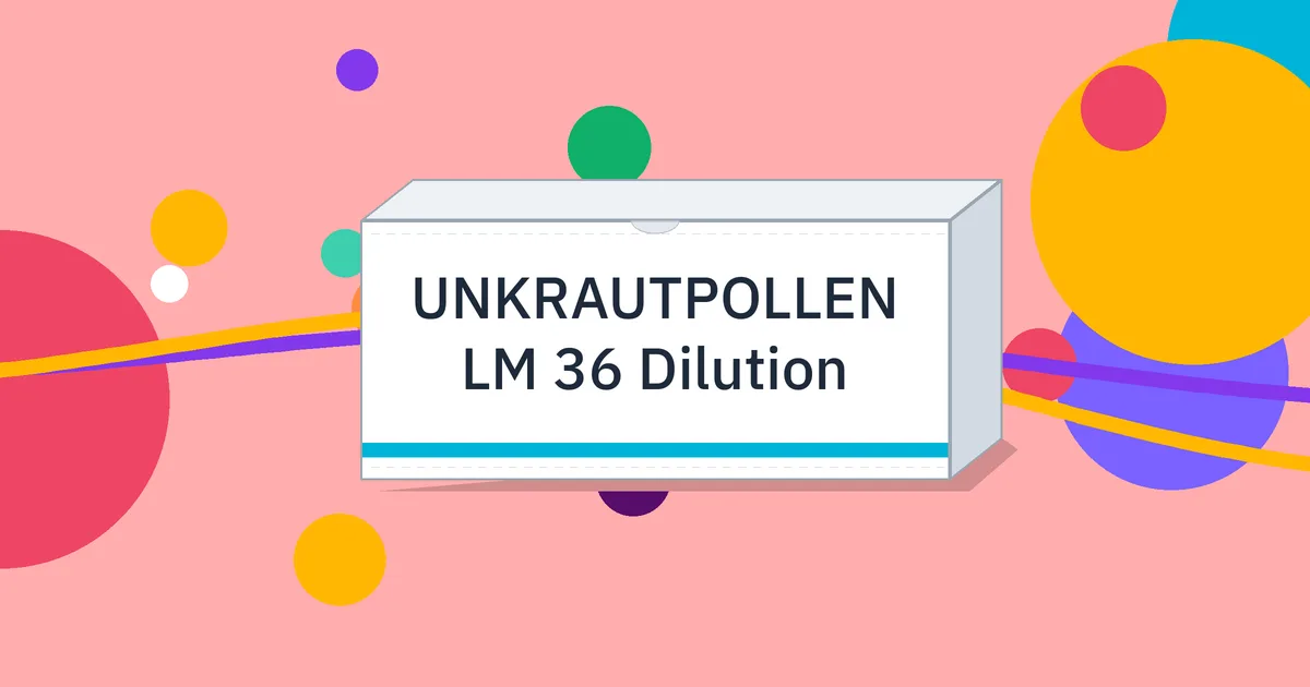 Symbolbild: Packung mit der Aufschrift UNKRAUTPOLLEN LM 36 Dilution (PZN 13256014) – Verfügbarkeit und Bezug in Apotheken in Frankfurt am Main