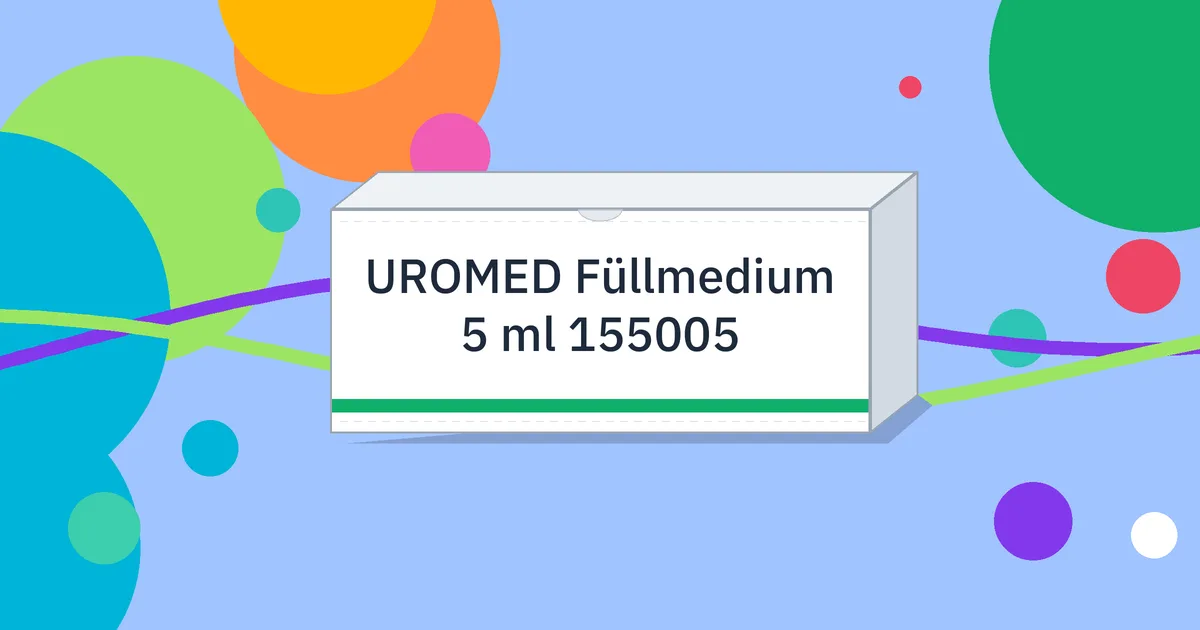 Symbolbild: Packung mit der Aufschrift UROMED Füllmedium 5 ml 155005 (PZN 00730833) – Verfügbarkeit und Bezug in Apotheken in Frankfurt am Main
