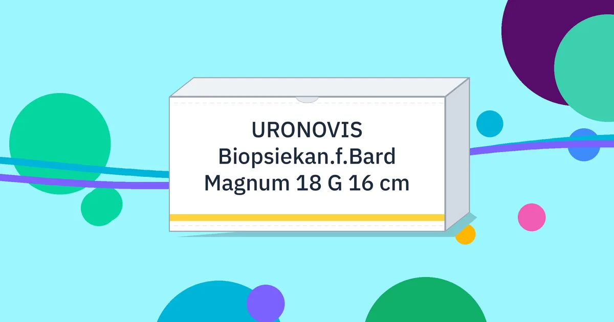 Symbolbild: Packung mit der Aufschrift URONOVIS Biopsiekan.f.Bard Magnum 18 G 16 cm (PZN 00817126) – Verfügbarkeit und Bezug in Apotheken in Frankfurt am Main