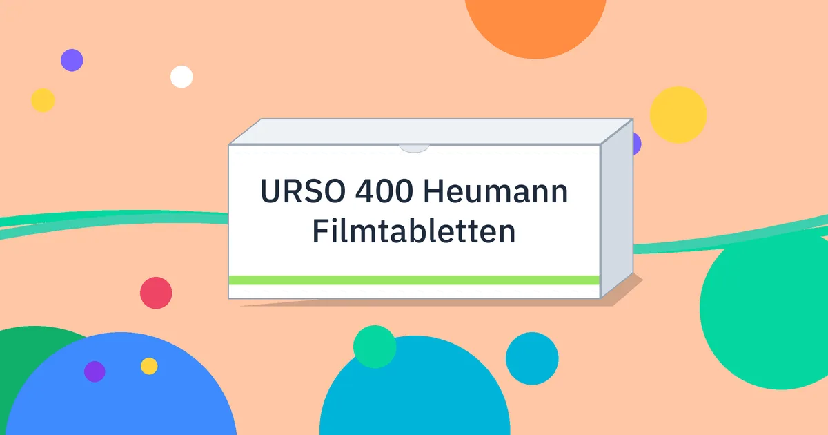 Symbolbild: Packung mit der Aufschrift URSO 400 Heumann Filmtabletten (PZN 06963231) – Verfügbarkeit und Bezug in Apotheken in Frankfurt am Main
