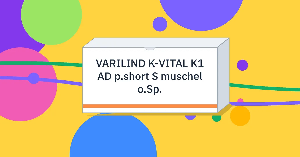 Symbolbild: Packung mit der Aufschrift VARILIND K-VITAL K1 AD p.short S muschel o.Sp. (PZN 20567275) – Verfügbarkeit und Bezug in Apotheken in Frankfurt am Main