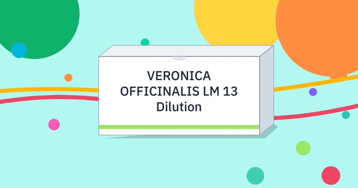Symbolbild: Packung mit der Aufschrift VERONICA OFFICINALIS LM 13 Dilution (PZN 13269933) – Verfügbarkeit und Bezug in Apotheken in Frankfurt am Main