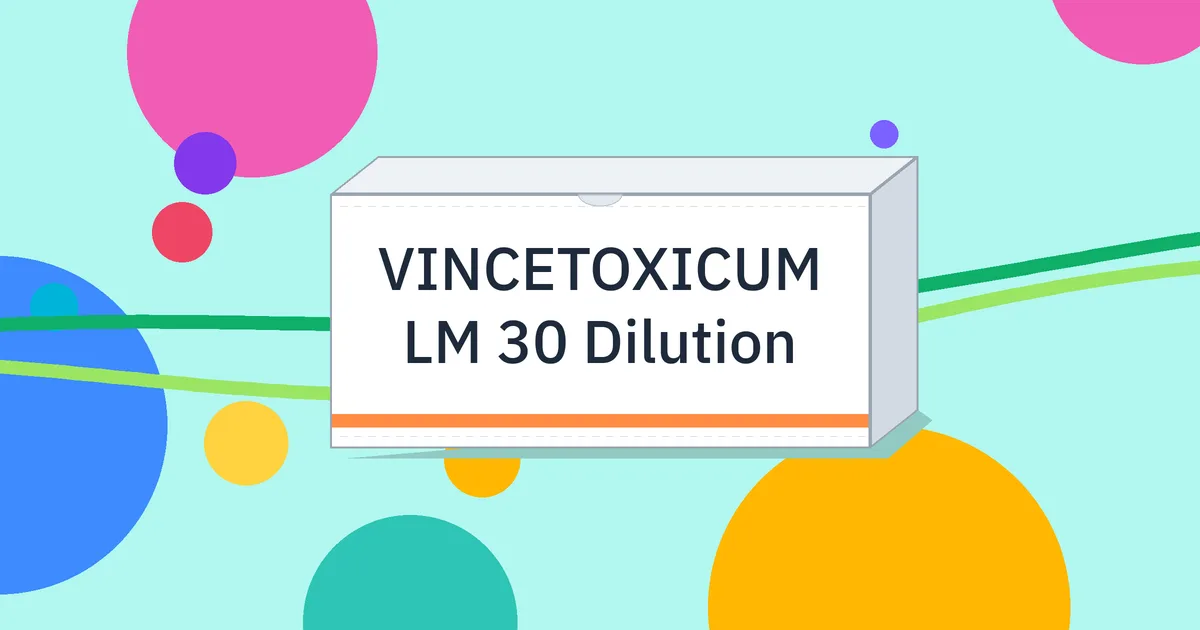 Symbolbild: Packung mit der Aufschrift VINCETOXICUM LM 30 Dilution (PZN 13274911) – Verfügbarkeit und Bezug in Apotheken in Frankfurt am Main