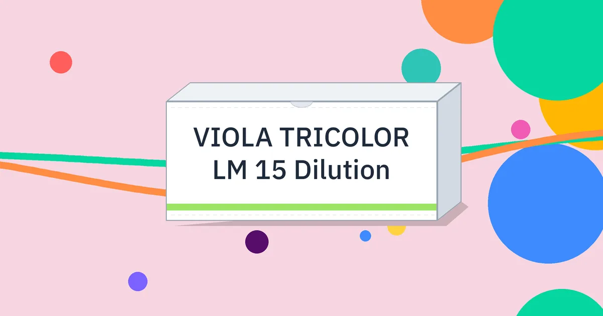 Symbolbild: Packung mit der Aufschrift VIOLA TRICOLOR LM 15 Dilution (PZN 13276198) – Verfügbarkeit und Bezug in Apotheken in Frankfurt am Main