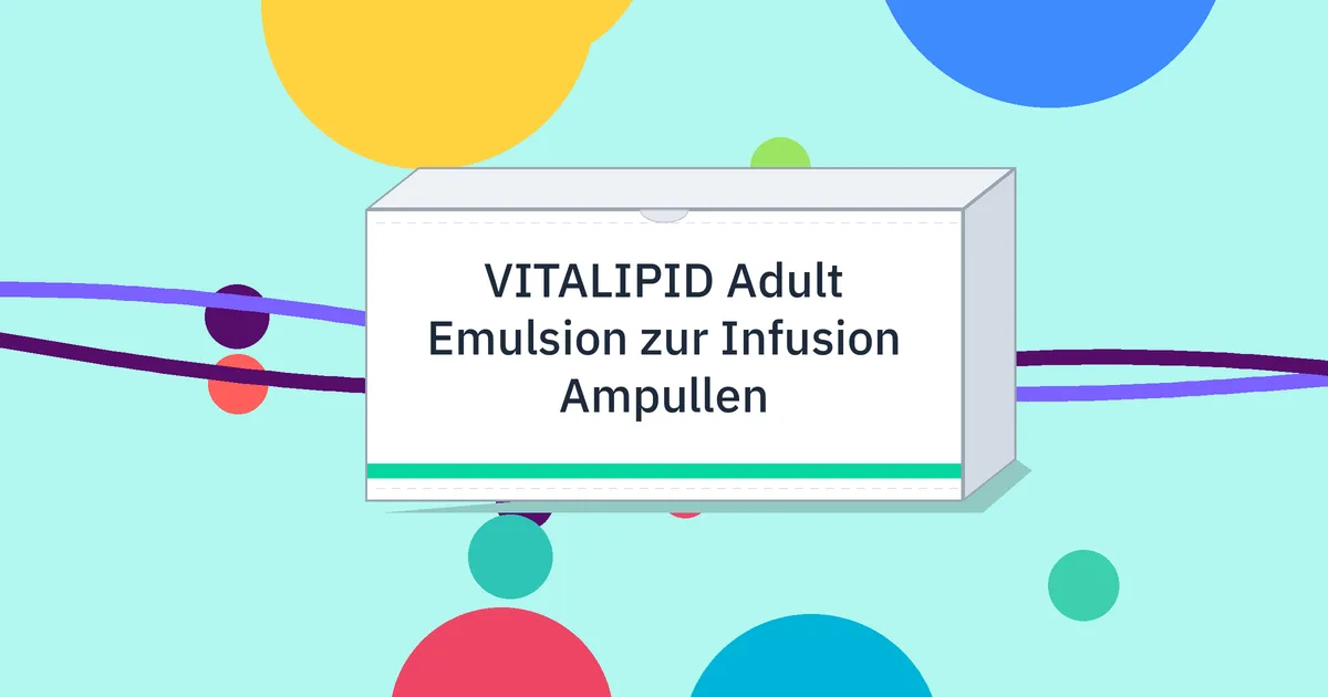 Symbolbild: Packung mit der Aufschrift VITALIPID Adult Emulsion zur Infusion Ampullen (PZN 18768210) – Verfügbarkeit und Bezug in Apotheken in Frankfurt am Main