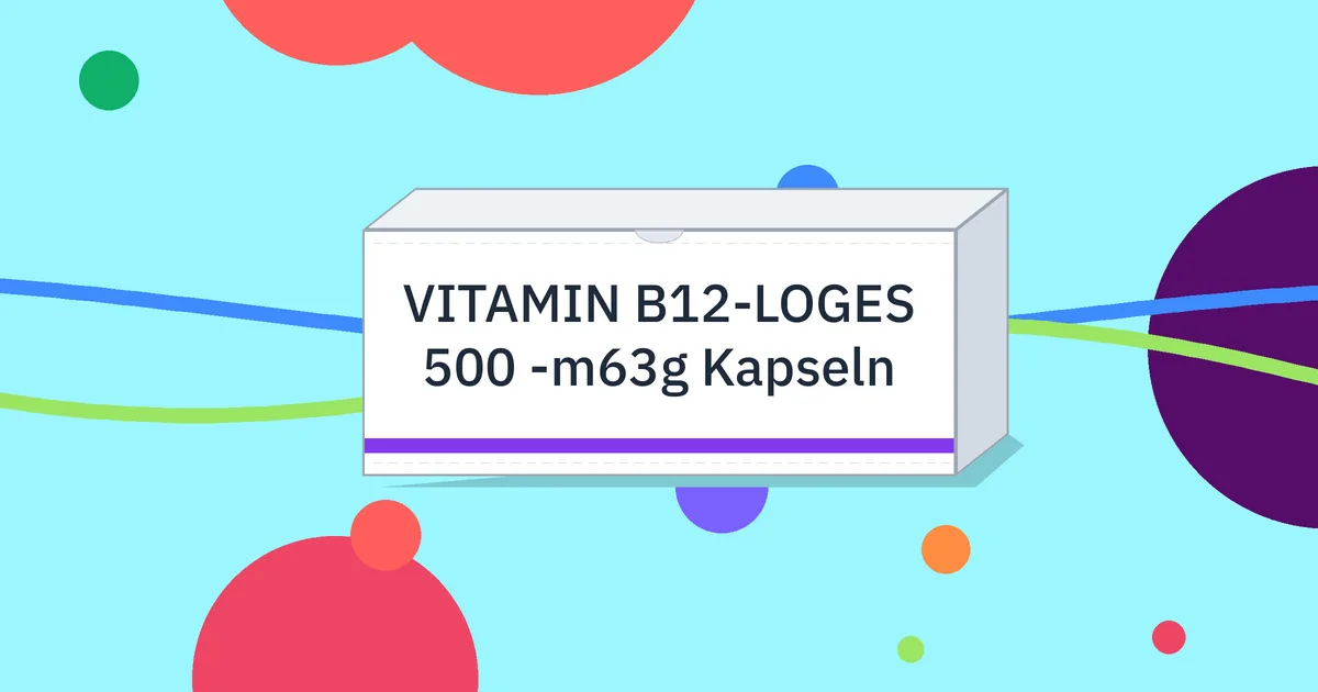 Symbolbild: Packung mit der Aufschrift VITAMIN B12-LOGES 500 -m63g Kapseln (PZN 19101086) – Verfügbarkeit und Bezug in Apotheken in Frankfurt am Main