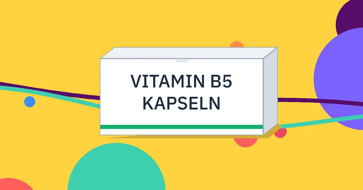 Symbolbild: Packung mit der Aufschrift VITAMIN B5 KAPSELN (PZN 00876867) – Verfügbarkeit und Bezug in Apotheken in Frankfurt am Main