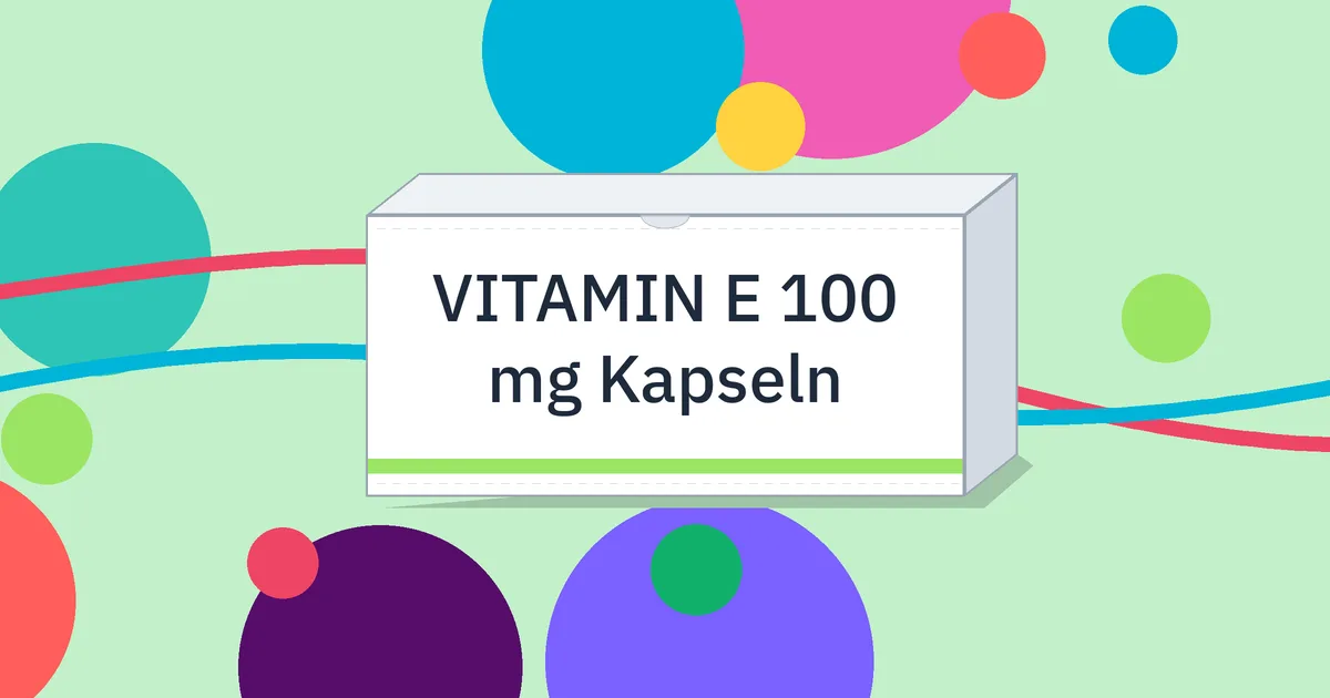 Symbolbild: Packung mit der Aufschrift VITAMIN E 100 mg Kapseln (PZN 17192877) – Verfügbarkeit und Bezug in Apotheken in Frankfurt am Main