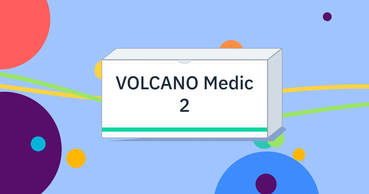 Symbolbild: Packung mit der Aufschrift VOLCANO Medic 2 (PZN 15885501) – Verfügbarkeit und Bezug in Apotheken in Frankfurt am Main