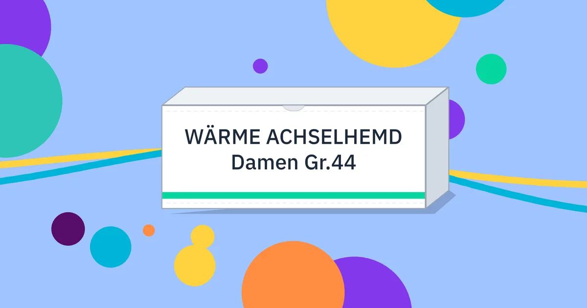 Symbolbild: Packung mit der Aufschrift WÄRME ACHSELHEMD Damen Gr.44 (PZN 02445605) – Verfügbarkeit und Bezug in Apotheken in Frankfurt am Main