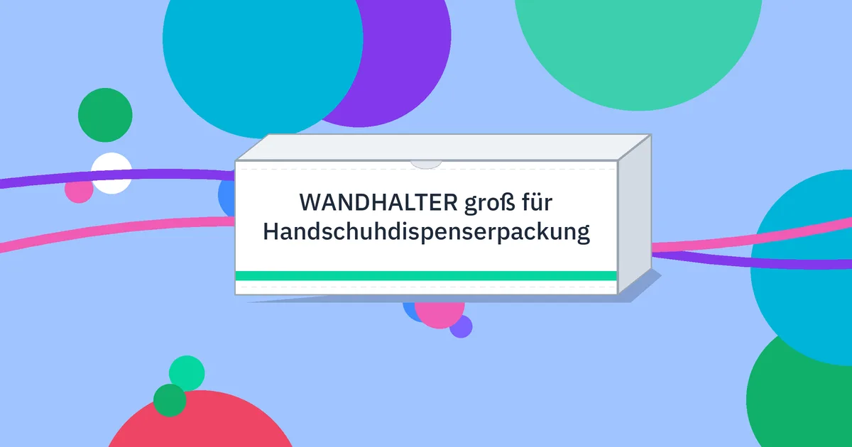 Symbolbild: Packung mit der Aufschrift WANDHALTER groß für Handschuhdispenserpackung (PZN 09431693) – Verfügbarkeit und Bezug in Apotheken in Frankfurt am Main