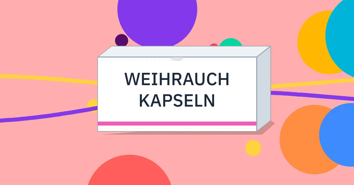 Symbolbild: Packung mit der Aufschrift WEIHRAUCH KAPSELN (PZN 15639009) – Verfügbarkeit und Bezug in Apotheken in Frankfurt am Main