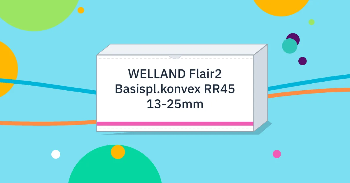 Symbolbild: Packung mit der Aufschrift WELLAND Flair2 Basispl.konvex RR45 13-25mm (PZN 04740610) – Verfügbarkeit und Bezug in Apotheken in Frankfurt am Main