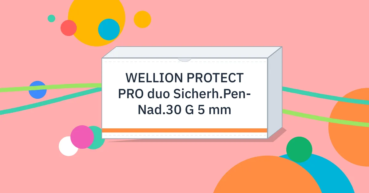 Symbolbild: Packung mit der Aufschrift WELLION PROTECT PRO duo Sicherh.Pen-Nad.30 G 5 mm (PZN 19943709) – Verfügbarkeit und Bezug in Apotheken in Frankfurt am Main