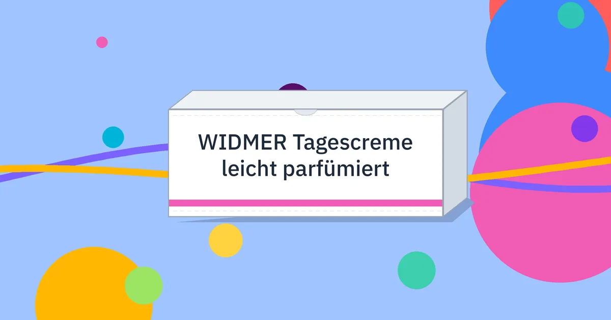 Symbolbild: Packung mit der Aufschrift WIDMER Tagescreme leicht parfümiert (PZN 09921629) – Verfügbarkeit und Bezug in Apotheken in Frankfurt am Main