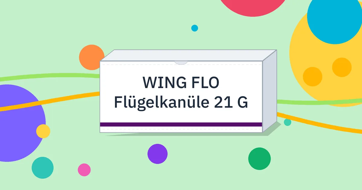 Symbolbild: Packung mit der Aufschrift WING FLO Flügelkanüle 21 G (PZN 03024981) – Verfügbarkeit und Bezug in Apotheken in Frankfurt am Main