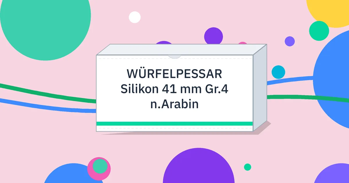 Symbolbild: Packung mit der Aufschrift WÜRFELPESSAR Silikon 41 mm Gr.4 n.Arabin (PZN 07404410) – Verfügbarkeit und Bezug in Apotheken in Frankfurt am Main