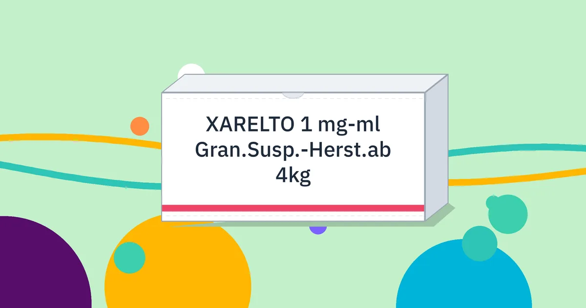 Symbolbild: Packung mit der Aufschrift XARELTO 1 mg-ml Gran.Susp.-Herst.ab 4kg (PZN 16155489) – Verfügbarkeit und Bezug in Apotheken in Frankfurt am Main
